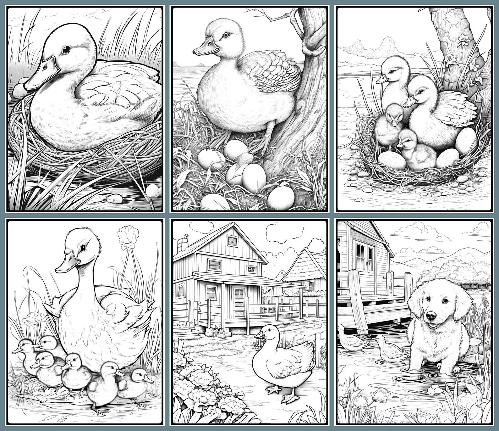 30 Ugly Duckling Coloring Pages, Fairy Tale Printable Grayscale ...