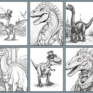 55 Steampunk Dinosaurs Coloring Pages, Printable Dinosaur Coloring ...