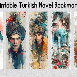 50 Turkish Novel Printable Bookmarks, Turkey Digital Bookmark Sheets ...