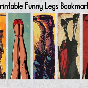 50 Funny Peeking Legs Printable Bookmarks, Digital Download Bookmark ...
