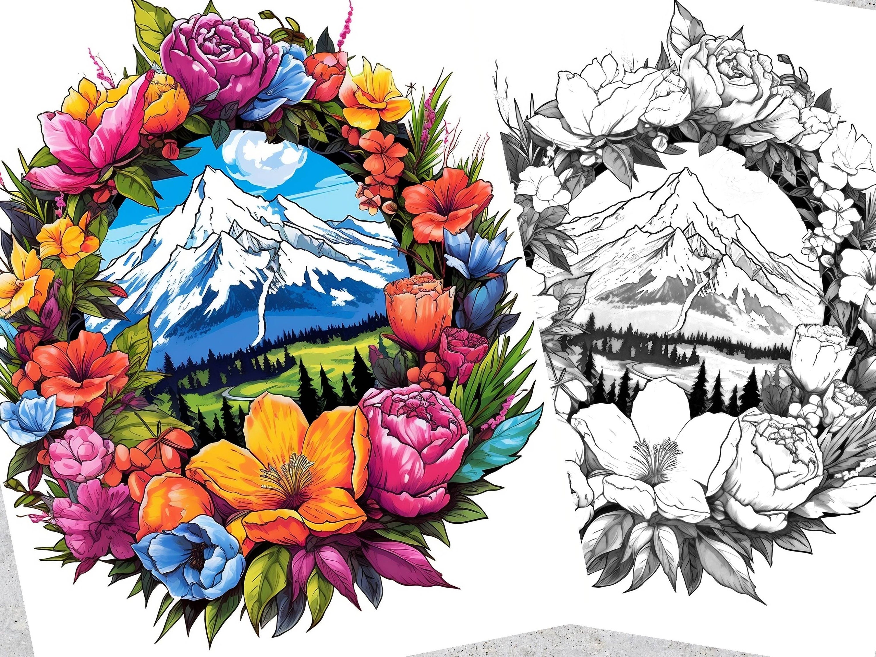 30 Exciting Mountains Coloring Pages Mountains Printable - Etsy