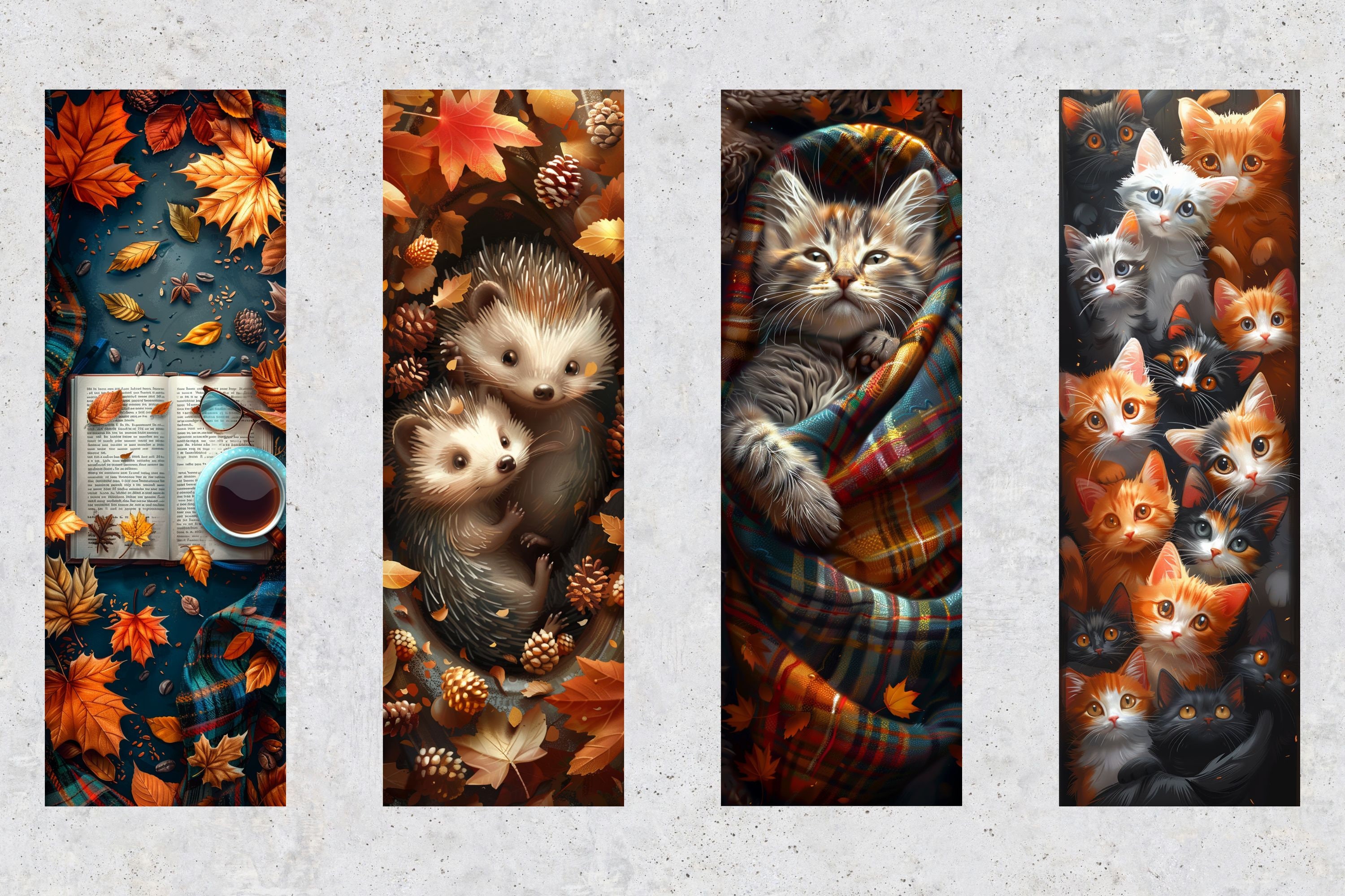 50 Autumn Printable Bookmarks, Autumn Digital Download Bookmark Sheets ...