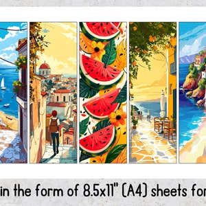 40 Vacation Printable Bookmarks, Summer Digital Download Bookmark ...