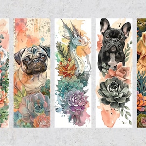 50 Cacti and Succulent Printable Bookmarks, Digital Download Bookmark ...