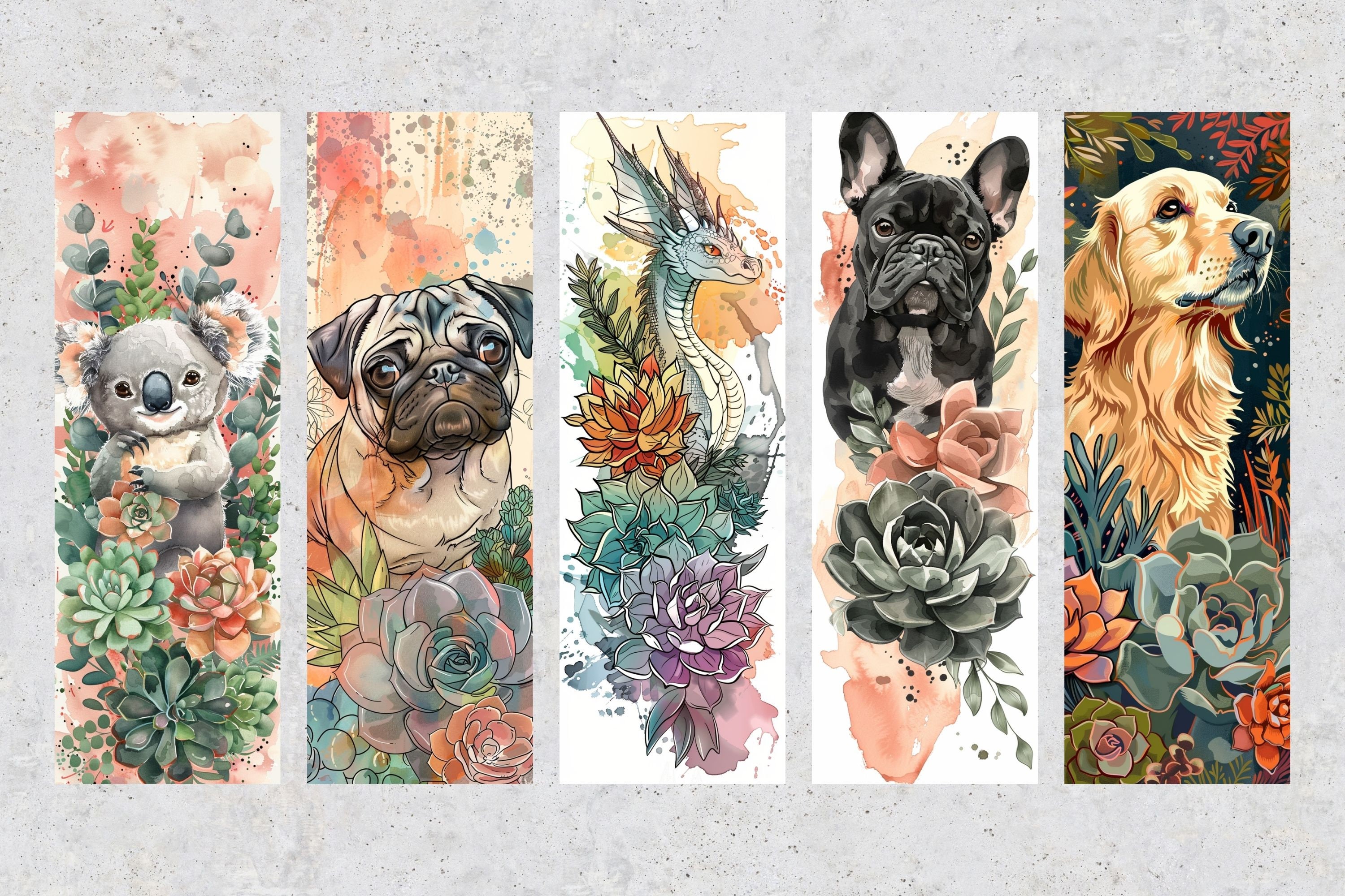 50 Cacti and Succulent Printable Bookmarks, Digital Download Bookmark ...