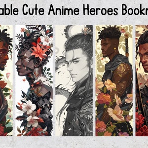 50 Anime Hero Printable Bookmarks, Anime Arts Digital Bookmark Sheets ...