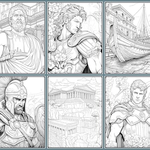 40 Ancient Greece Coloring Pages, Adults Printable Coloring Page With ...