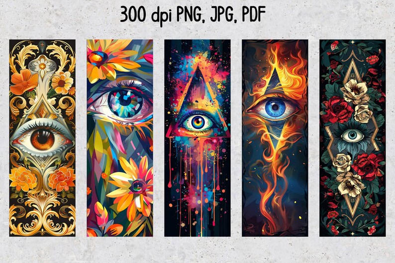 50 Watchful Eyes Printable Bookmarks, Close-up Eye Download Bookmark ...