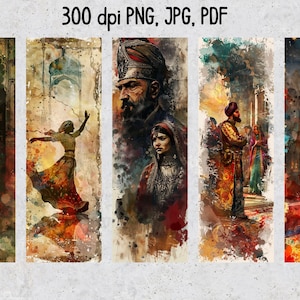 50 Turkish Novel Printable Bookmarks, Turkey Digital Bookmark Sheets ...