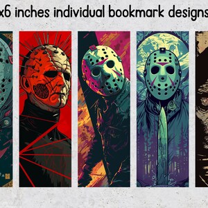 50 Horror Arts Printable Bookmarks, Horror Arts Digital Bookmark Sheets ...