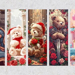40 Teddy Bear Printable Bookmarks, Toy Bear Digital Download Bookmark ...