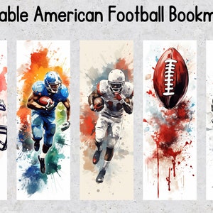 45 American Football Printable Bookmarks, Football Digital Bookmark ...