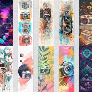 50 Photo Camera Printable Bookmarks, Camera Digital Download Bookmark ...