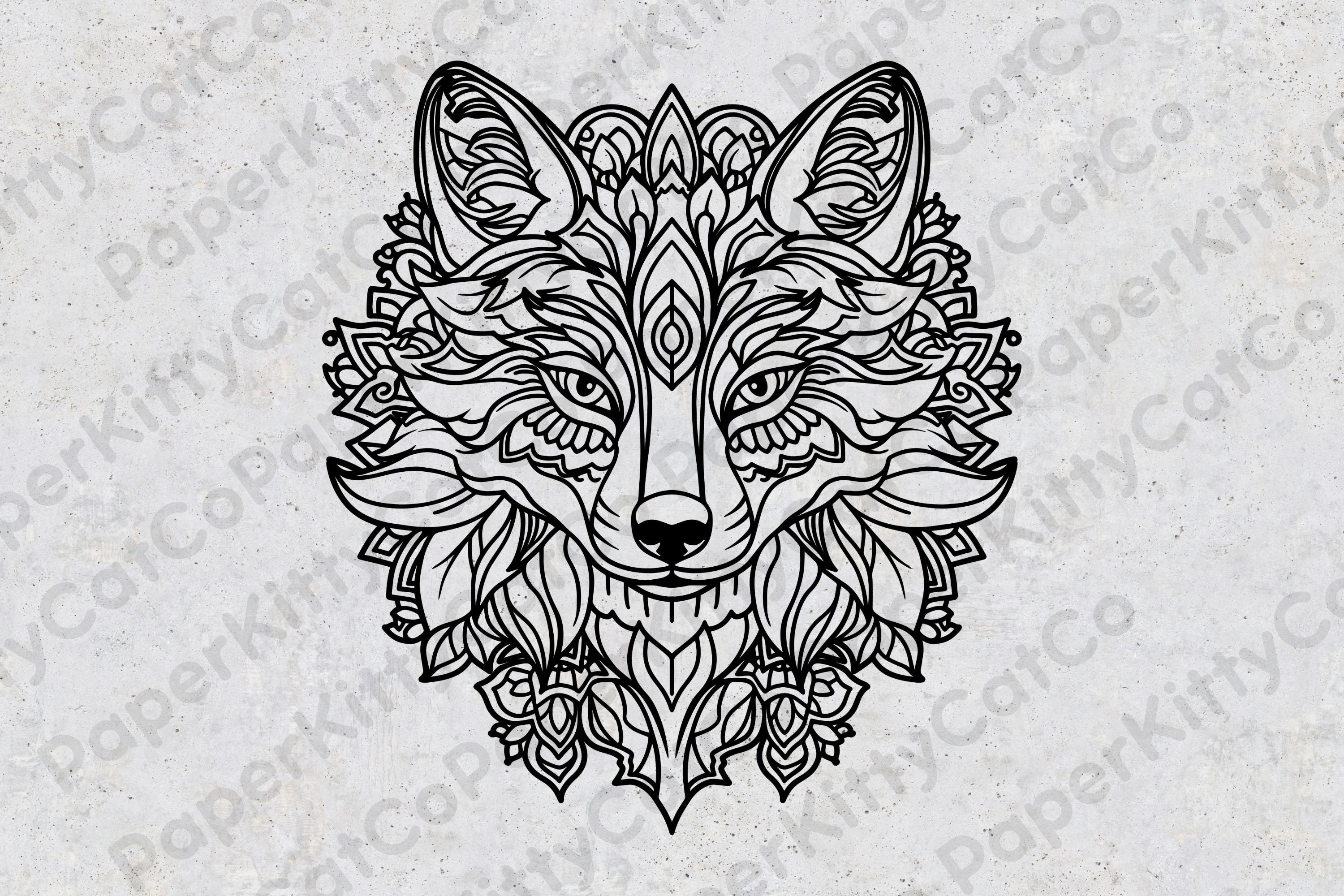 5 Fox SVG Bundle, Fox Zentangle Mandala SVG, Set of Fox PNG Sublimation ...