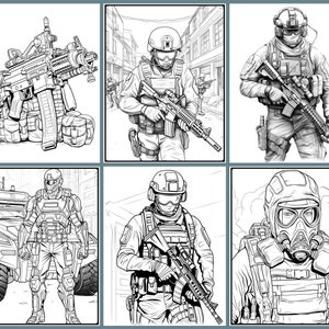 36 SWAT Coloring Pages, Adults Printable Army Forces Coloring Book ...