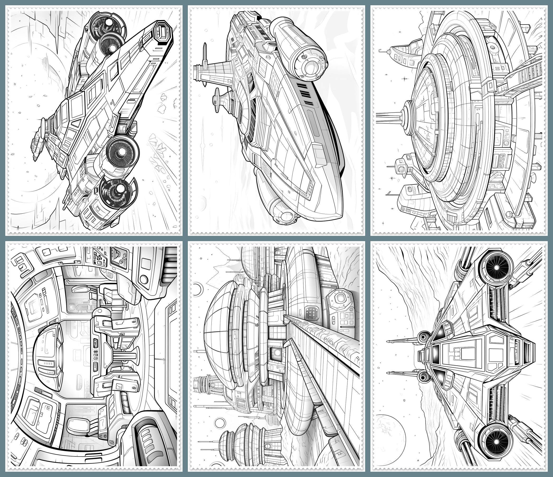 28 Starships Coloring Pages Printable Spaceship Coloring - Etsy