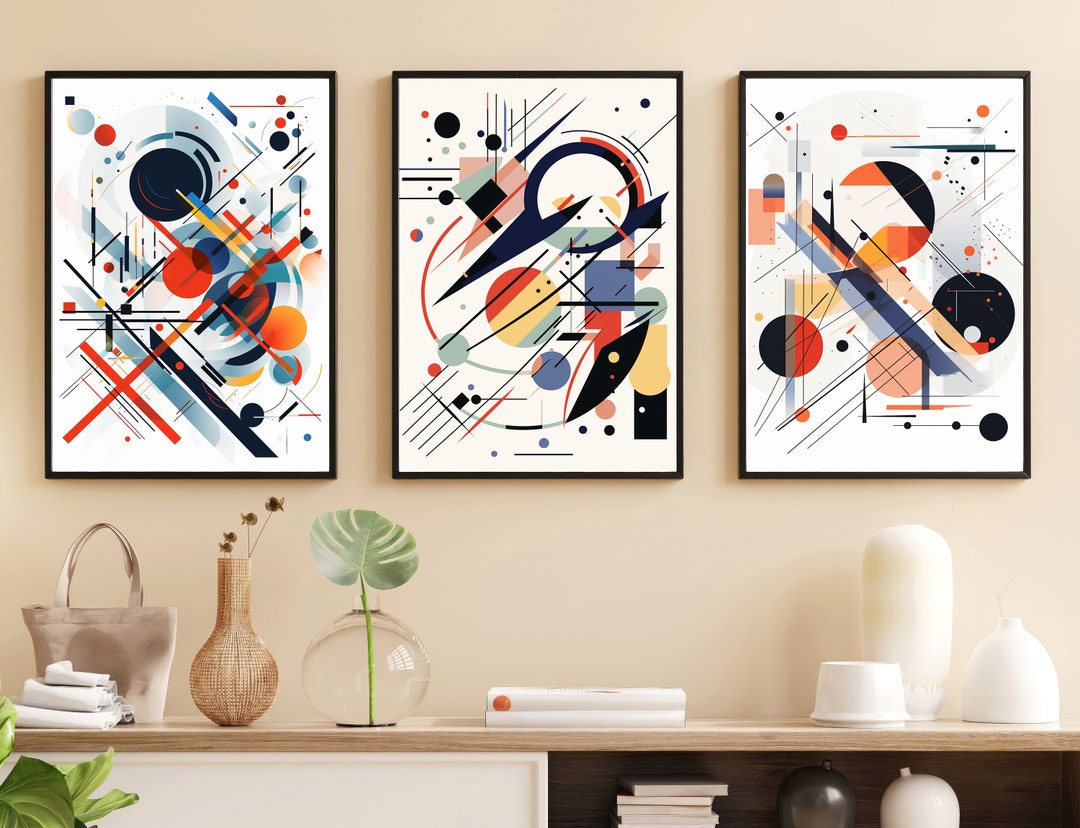 Set of 3 Abstract Arts in Suprematism Style, Malevich Style Printable ...