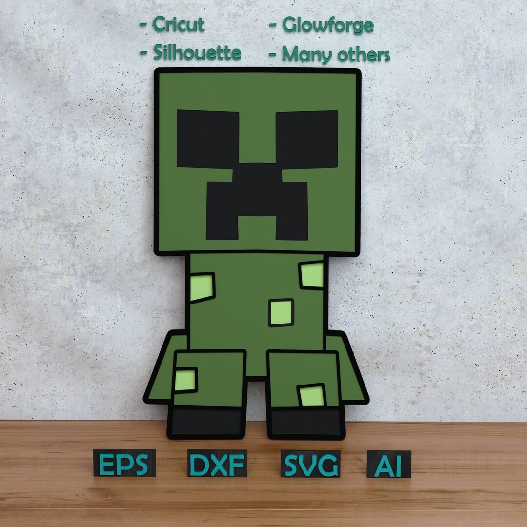 Blocky Game Guy Layered Design for Laser and Paper Cutting, Blocky Game ...