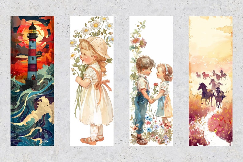 50 Watercolour Printable Bookmarks, Watercolour Digital Download ...