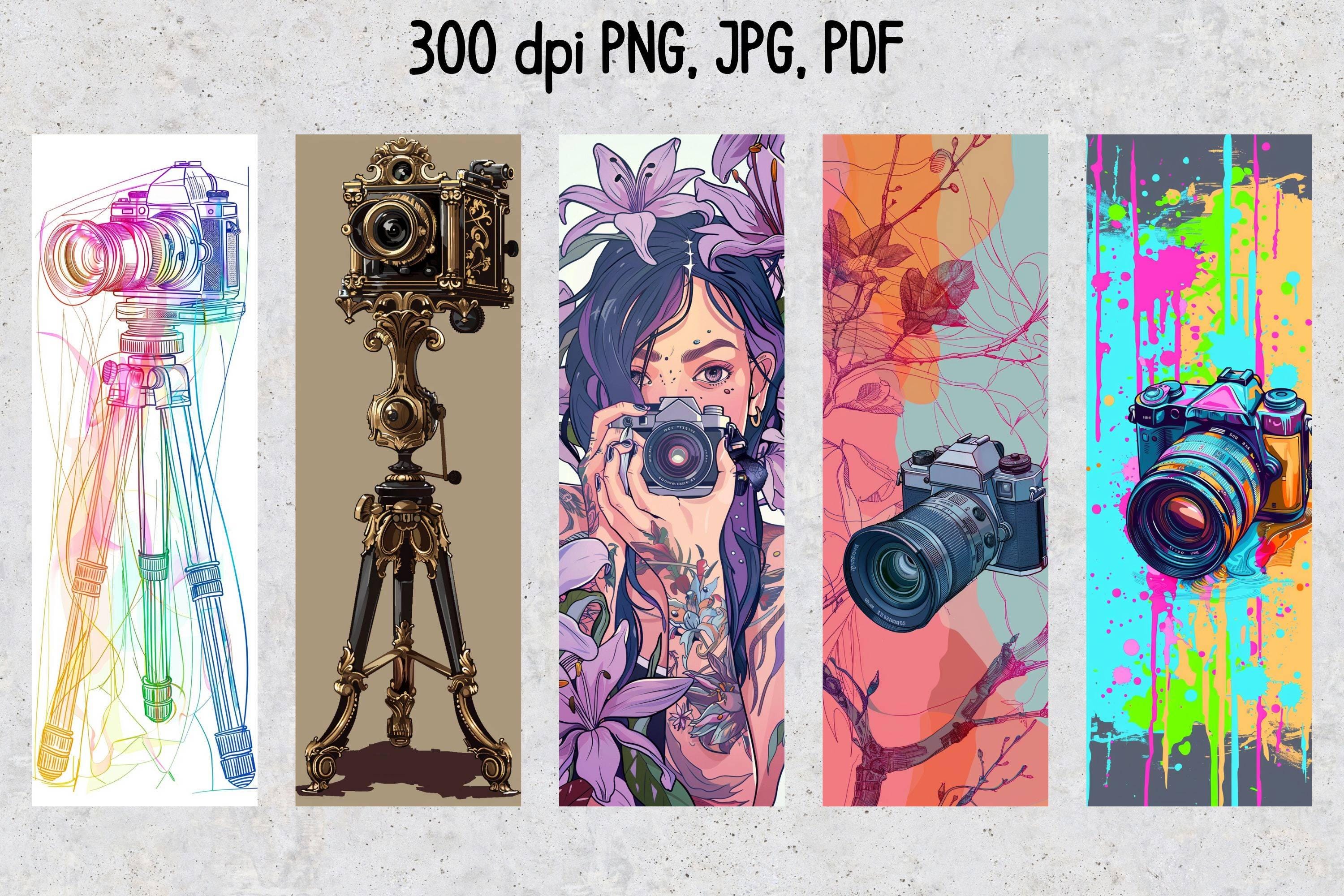 50 Photo Camera Printable Bookmarks, Camera Digital Download Bookmark ...