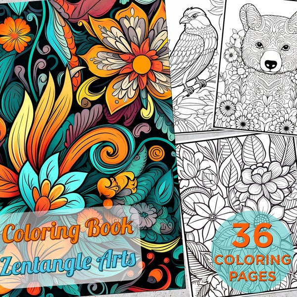 Zentangle Coloring - Etsy