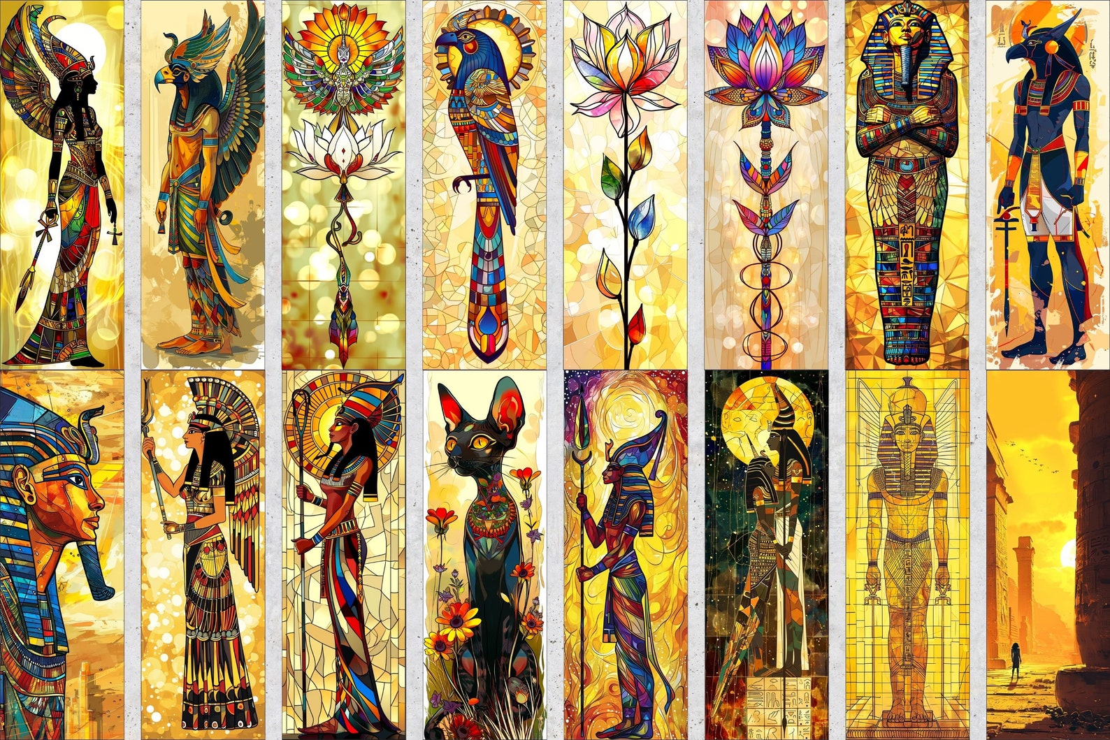 55 Egyptian Art Printable Bookmarks, Historical Digital Download ...