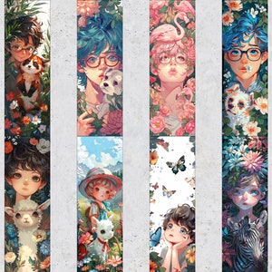 50 Anime Kids Printable Bookmarks, Anime Digital Bookmark Sheets, Manga ...