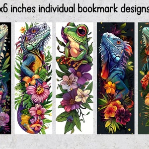 50 Reptile Printable Bookmarks, Reptile Digital Download Bookmark Sheet ...