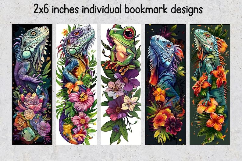 50 Reptile Printable Bookmarks, Reptile Digital Download Bookmark Sheet ...