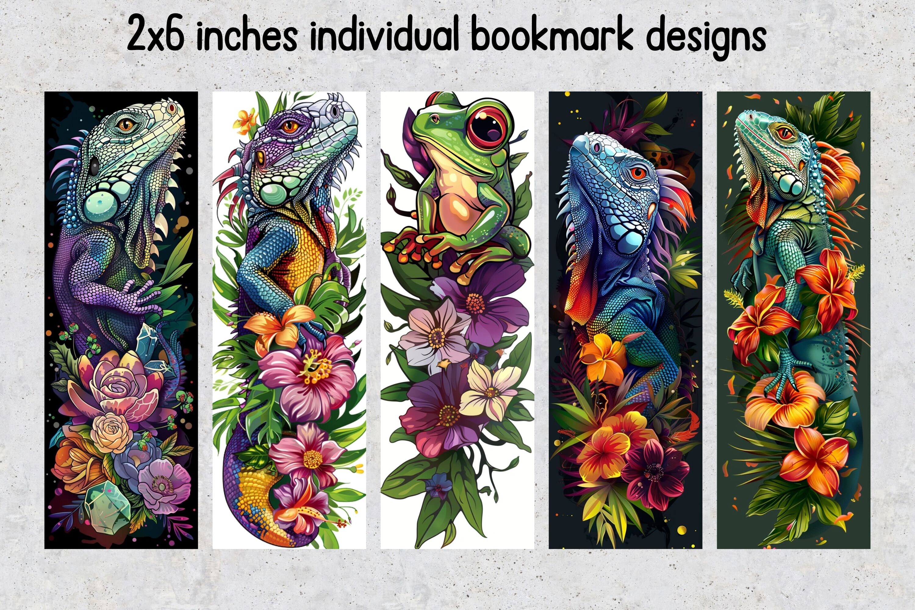 50 Reptile Printable Bookmarks, Reptile Digital Download Bookmark Sheet ...