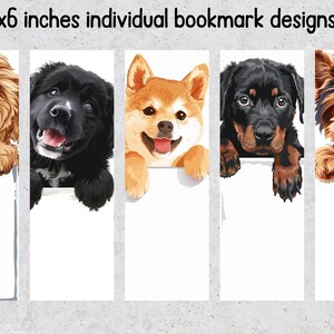 45 Peeking Dog Printable Bookmarks, Dogs Digital Download Bookmark ...