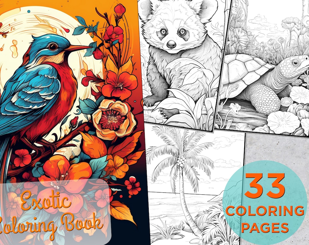 33 Exotic Coloring Pages Printable Exotic Nature Coloring - Etsy