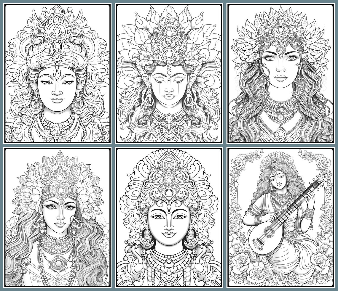 30 Hinduism Coloring Pages, Adults Printable Coloring Page Hinduist ...