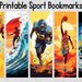 40 Sports Printable Bookmarks, Sport Digital Download Bookmark Sheets ...