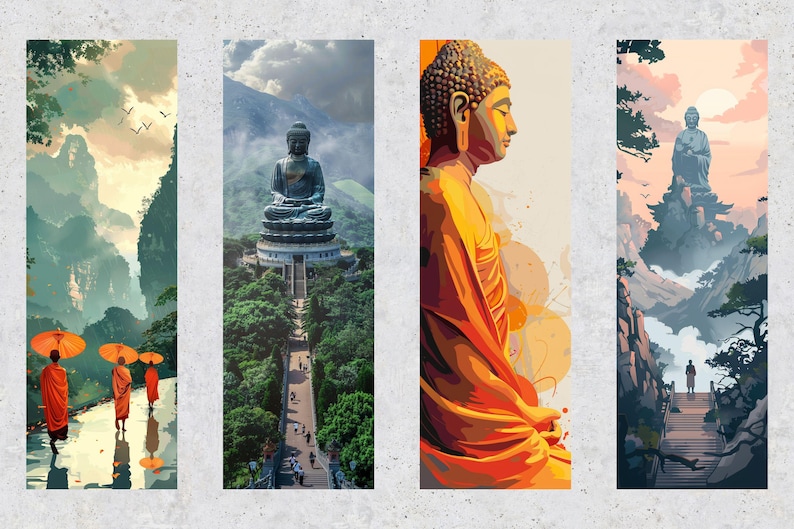 50 Zen-buddhism Printable Bookmarks, Buddhism Digital Download Bookmark ...