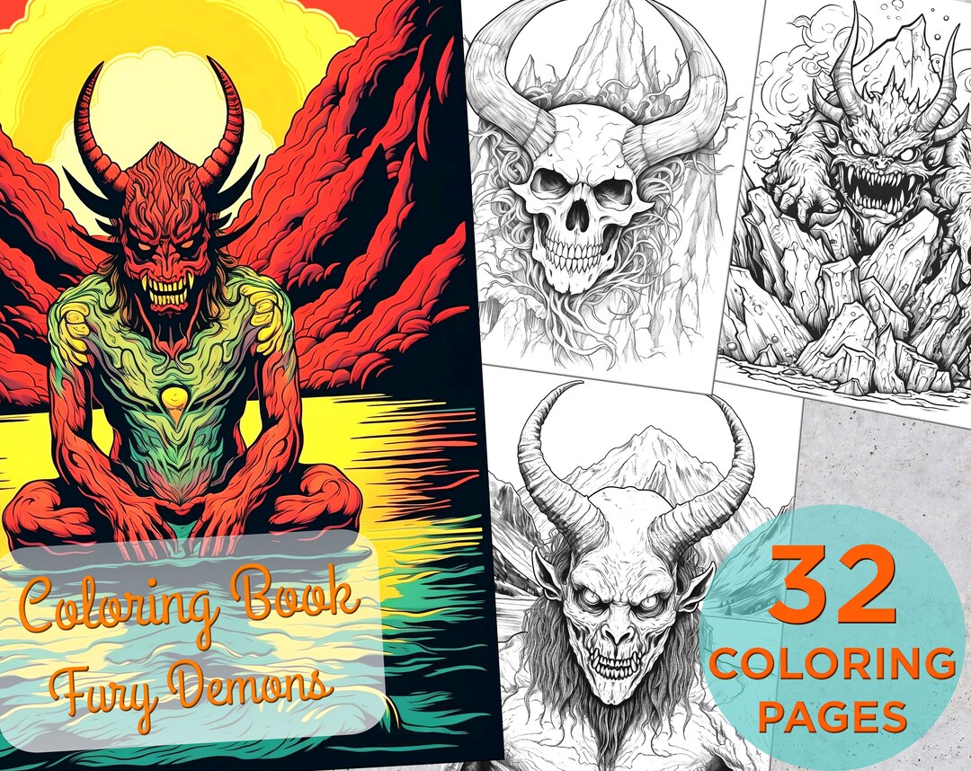 32 Fury Demons Coloring Pages Fury Demons Adults Printable - Etsy