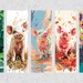 50 Mini Pig Printable Bookmarks, Mini Pig Digital Bookmark Sheets, Mini ...