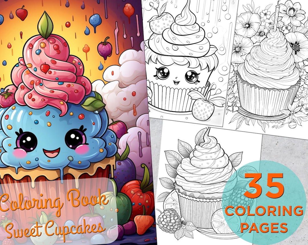 35 Cupcakes Coloring Pages, Adults Printable Coloring Page With ...