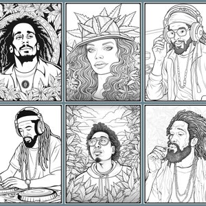 50 Rastafarian Coloring Pages, Bob Marley Jamaica Stoner Printable ...
