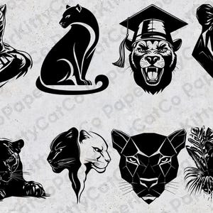 50 Panther PNG & SVG Bundle, Black Panther SVG Silhouettes Sublimation ...