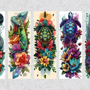 50 Reptile Printable Bookmarks, Reptile Digital Download Bookmark Sheet ...