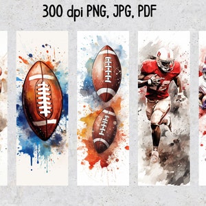 45 American Football Printable Bookmarks, Football Digital Bookmark ...