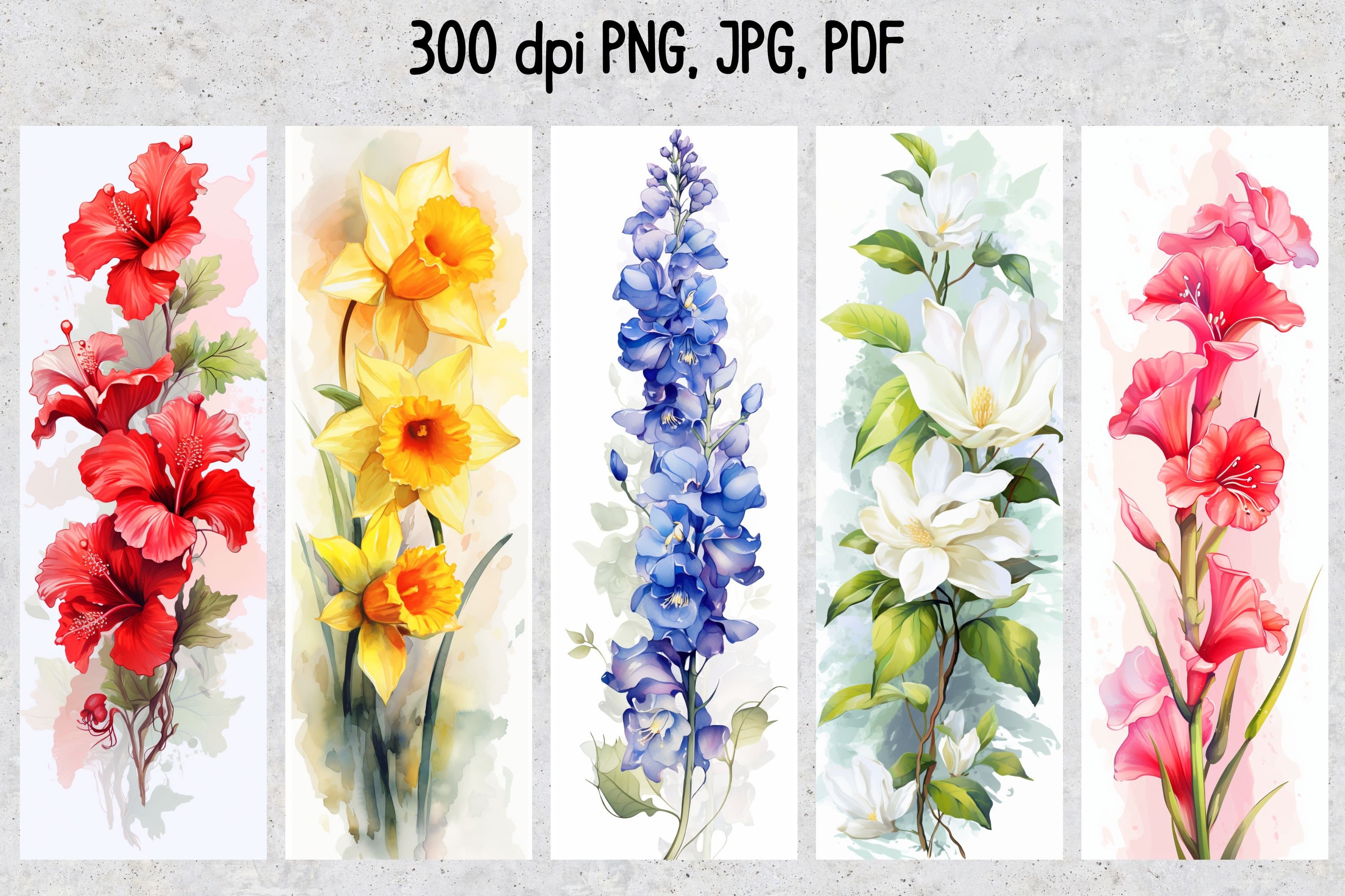 50 Botanical Printable Bookmarks, Botanical Digital Download Bookmark ...