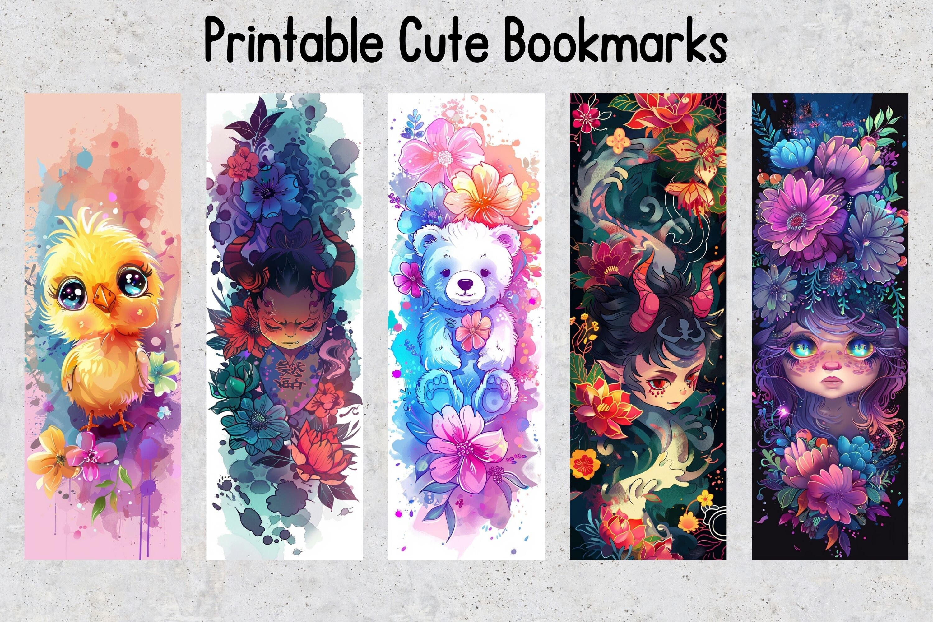 50 Cute Printable Bookmarks for Childrens Books, Cute Digital Download ...