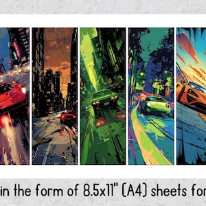 50 Car Printable Bookmarks, Car Digital Download Bookmark Sheets ...