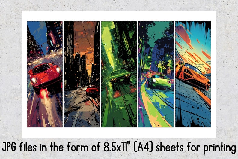 50 Car Printable Bookmarks, Car Digital Download Bookmark Sheets ...