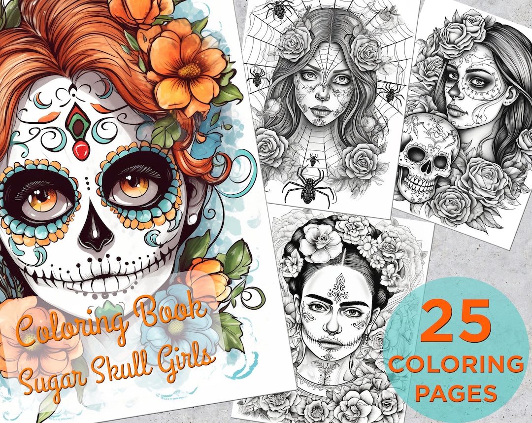 25 Sugar Skull Girls Coloring Pages Adults Printable - Etsy