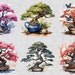 30 Bonsai Tree PNG Cliparts Watercolor Japan Bonsai - Etsy