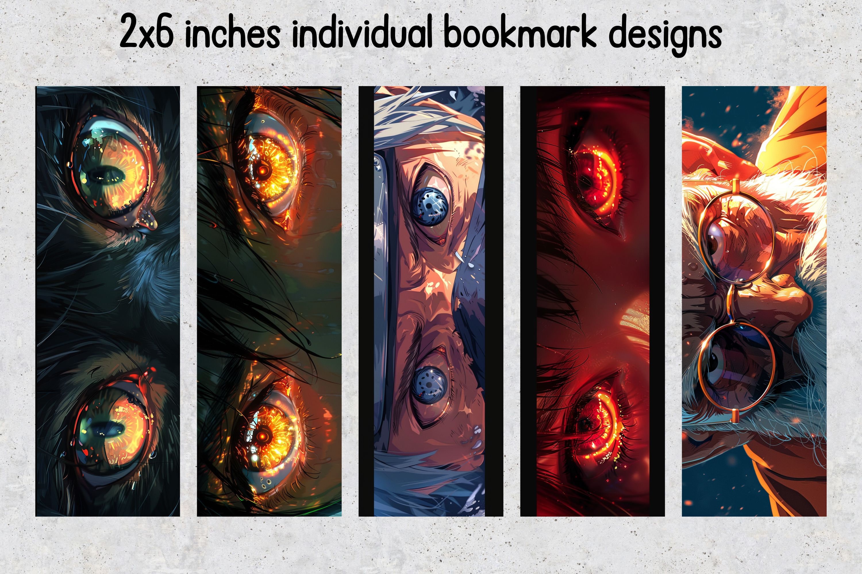 50 Anime Eye Printable Bookmarks, Anime Digital Download Bookmark ...