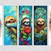40 Cute Sloths Printable Bookmarks, Sloths Digital Download Bookmark ...